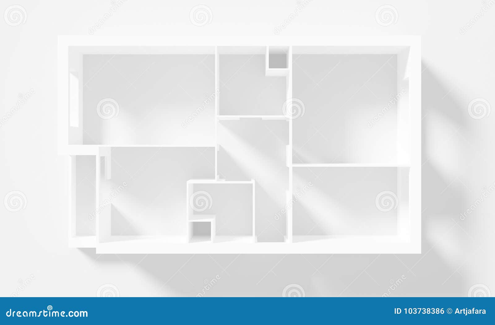 Paper Model of Apartment stock illustration. Illustration of layout ...