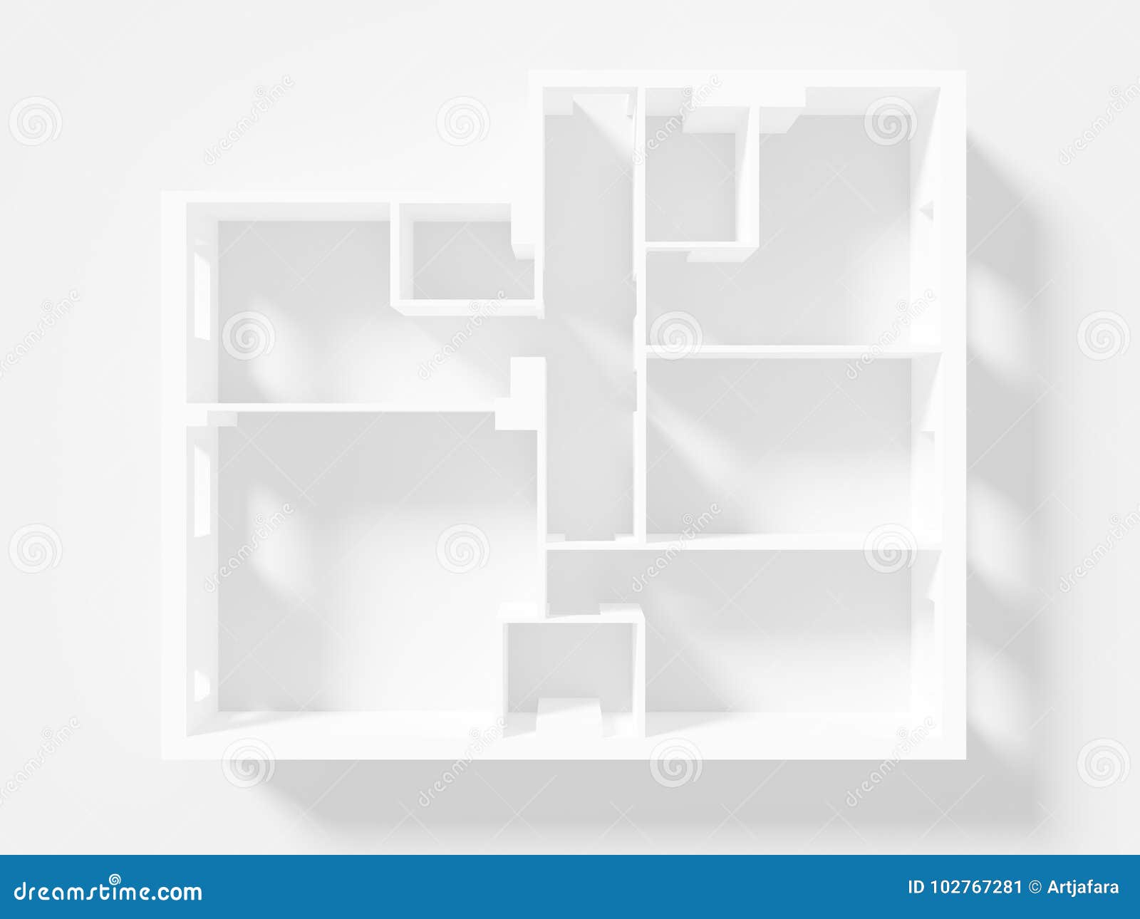 Paper Model of Apartment stock illustration. Illustration of project ...