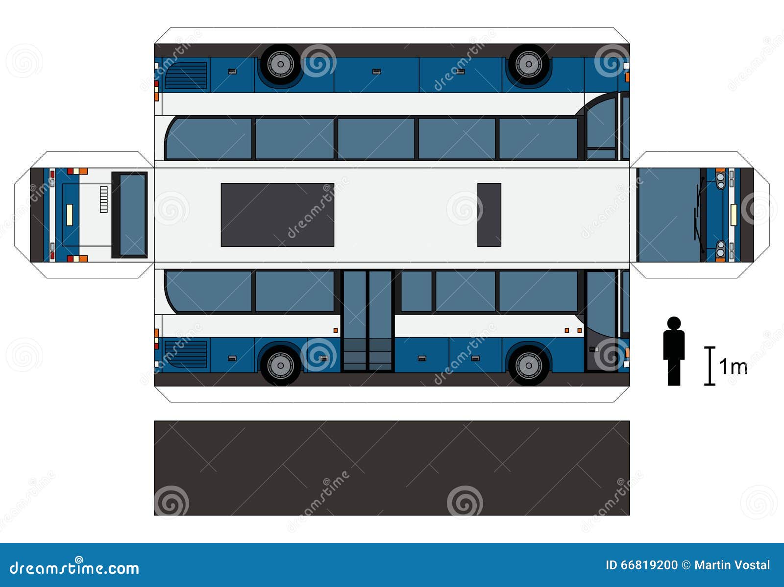Paper model of a bus stock vector. Illustration of model - 66819200