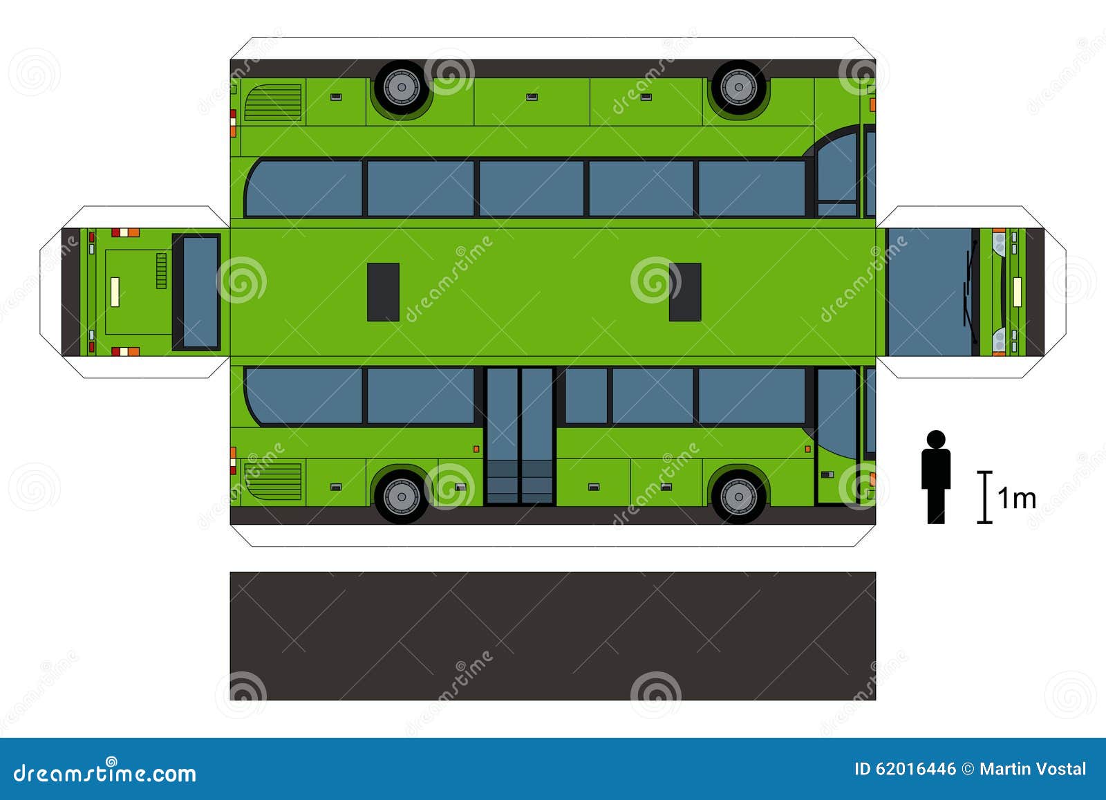 Paper Model Of A Bus Stock Vector - Image: 62016446