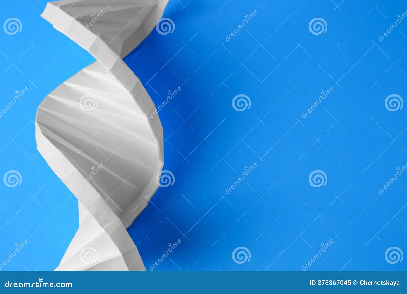Paper Model of DNA Molecular Chain on Light Blue Background, Above View ...