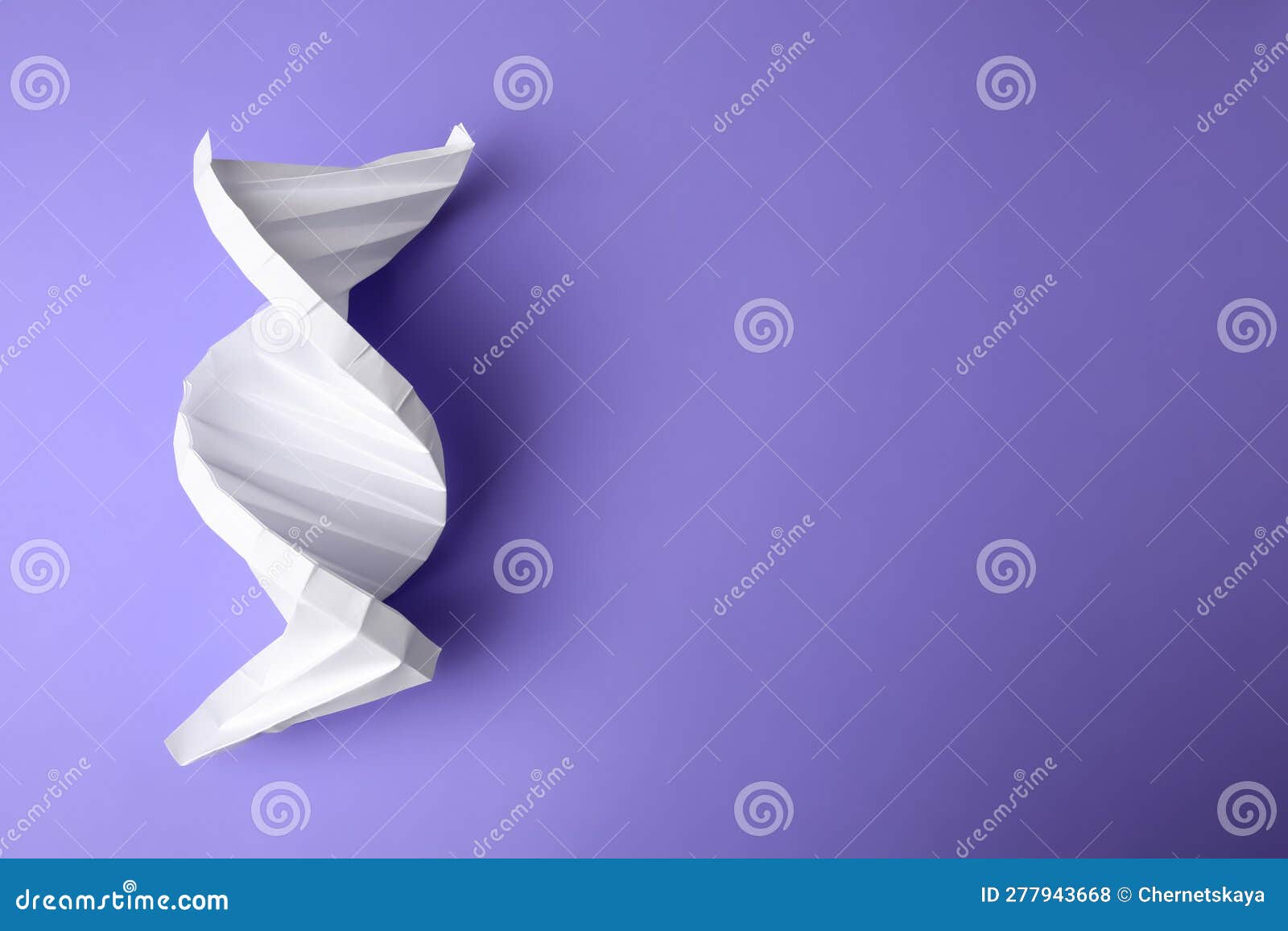 Paper Model of DNA Molecular Chain on Violet Background, Top View ...