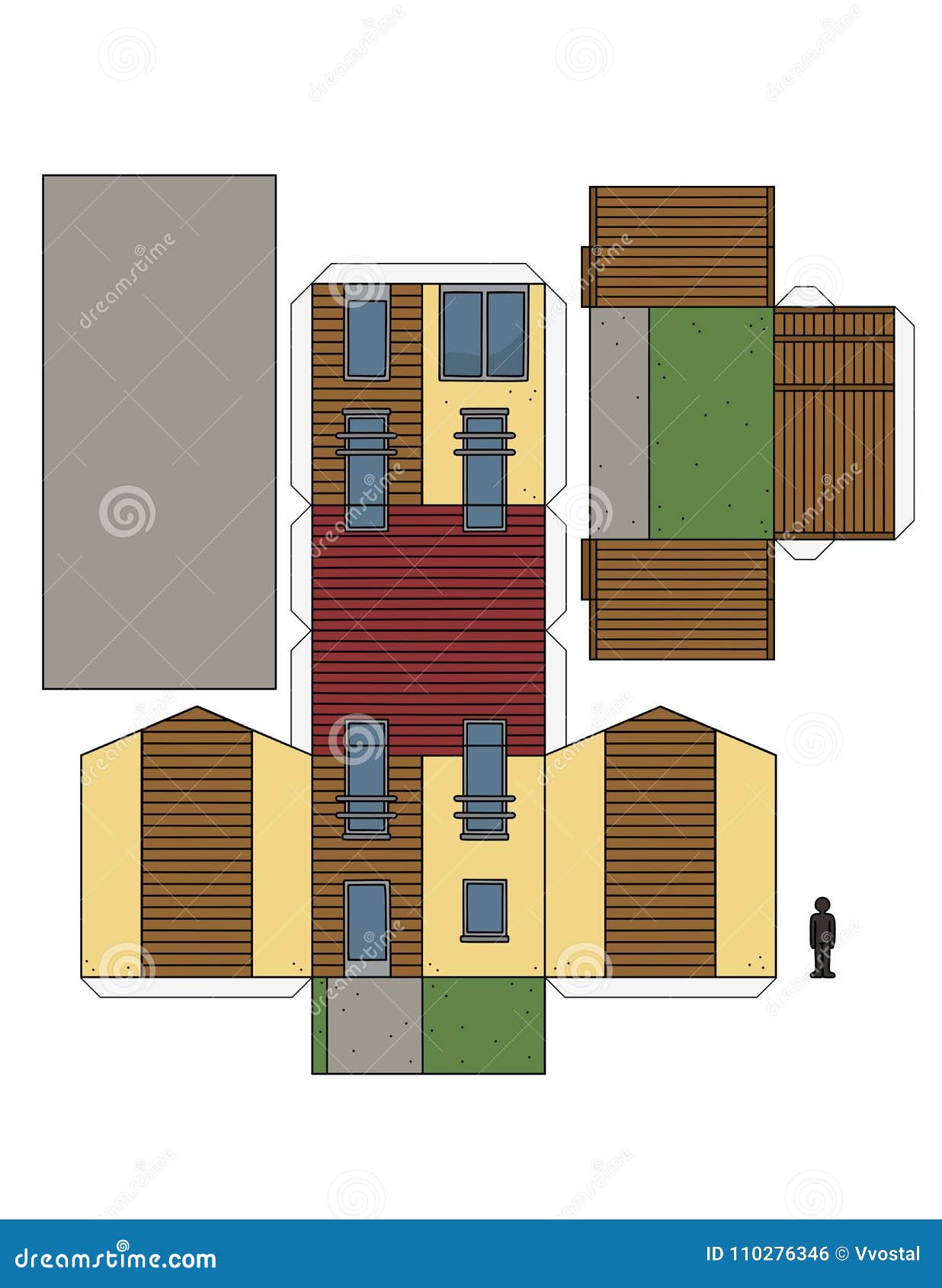 The paper model of a house stock vector. Illustration of design - 110276346
