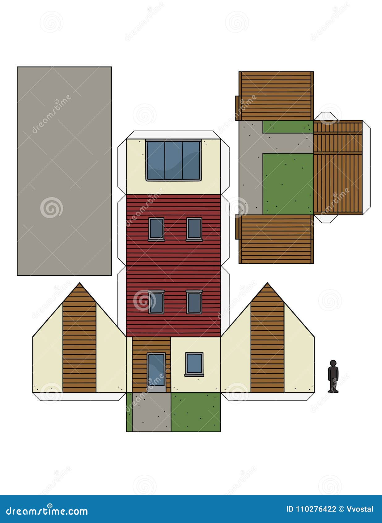 The Paper Model Of A House Vector Illustration | CartoonDealer.com ...