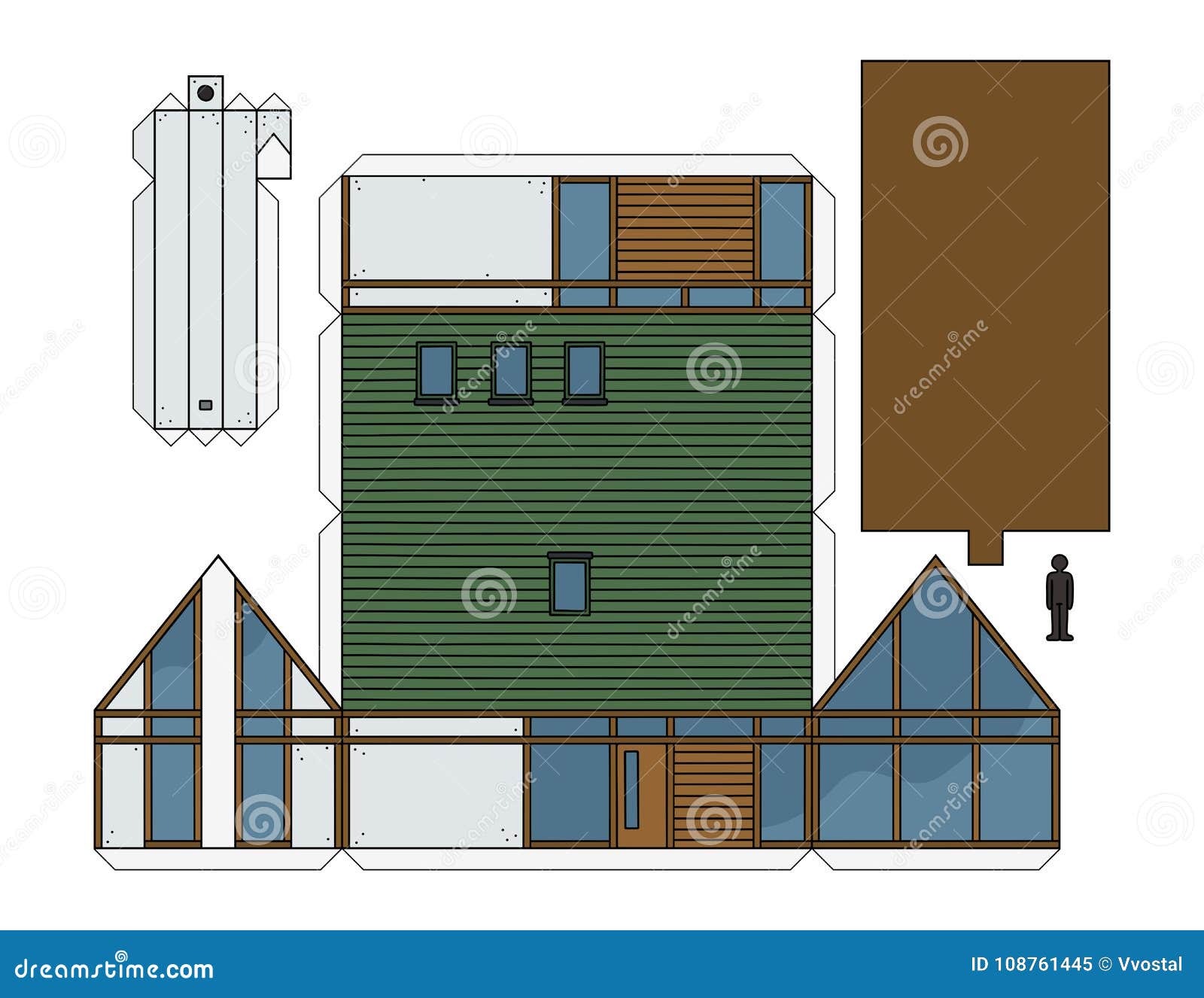 The paper model of a house stock vector. Illustration of cottage ...