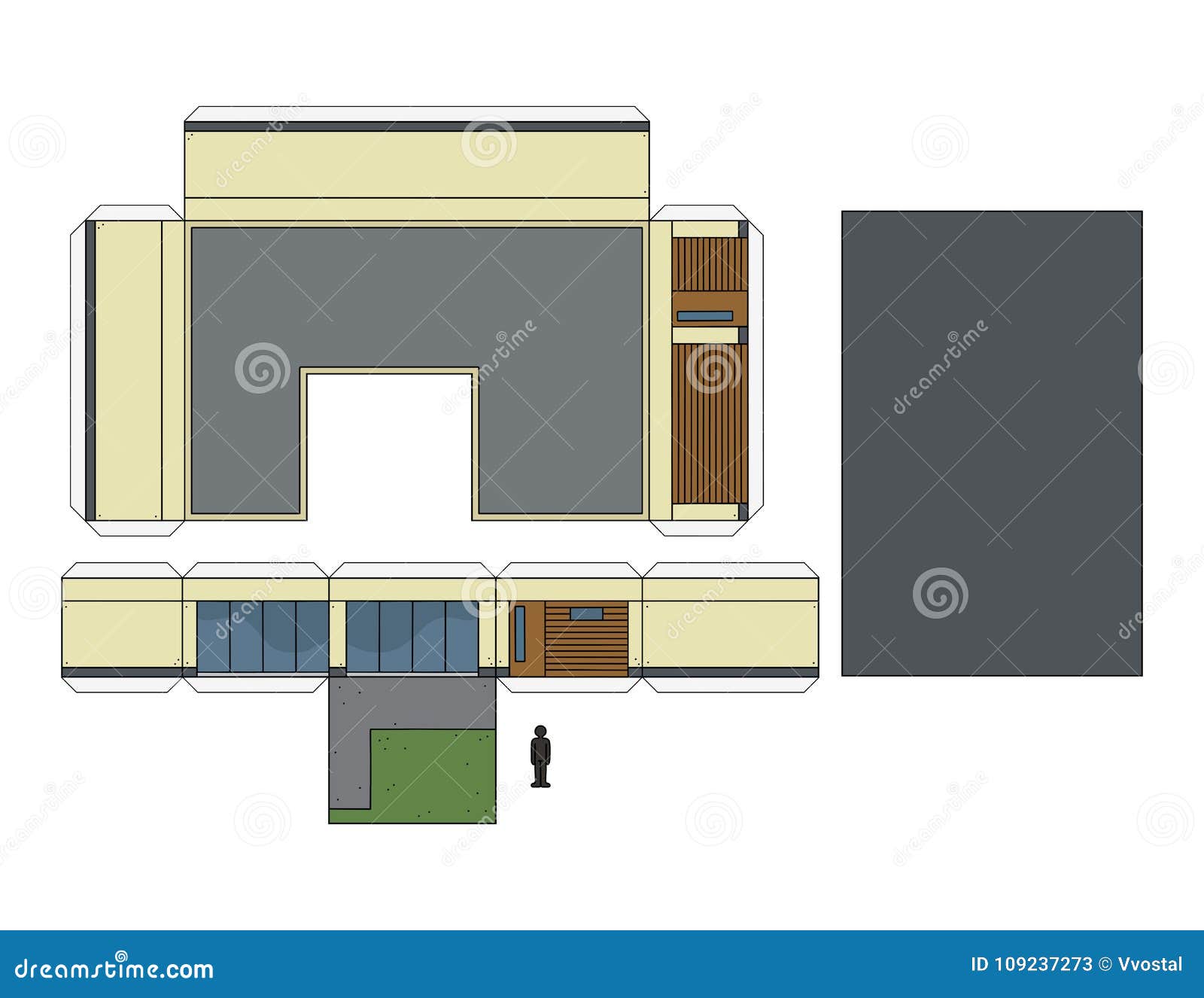 Paper Model Of A Caravan Cartoon Vector | CartoonDealer.com #83402893