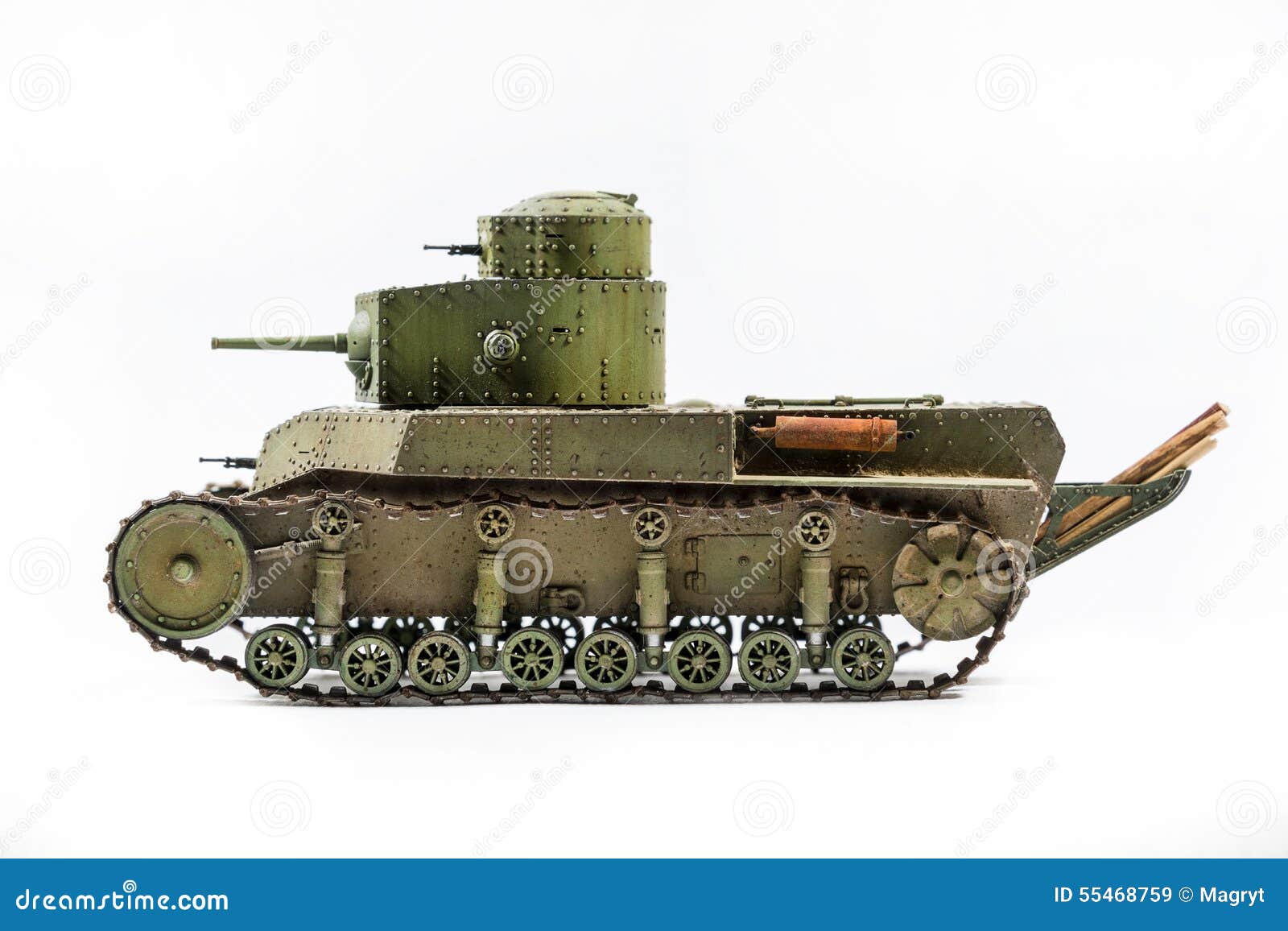 Paper Model of an Old Battle Tank Isolated on Stock Image - Image of ...