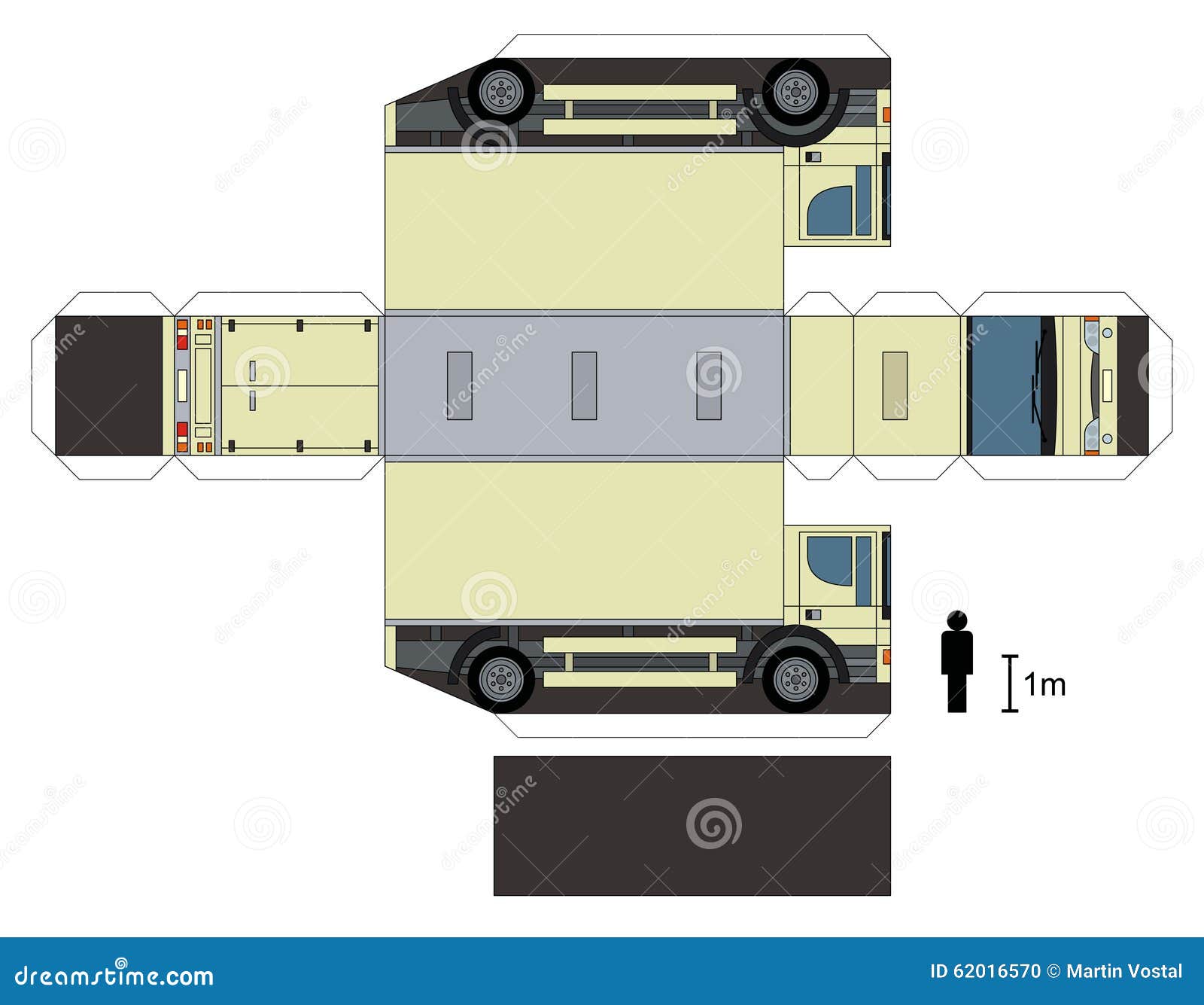 Paper model of a truck stock vector. Illustration of beige - 62016570