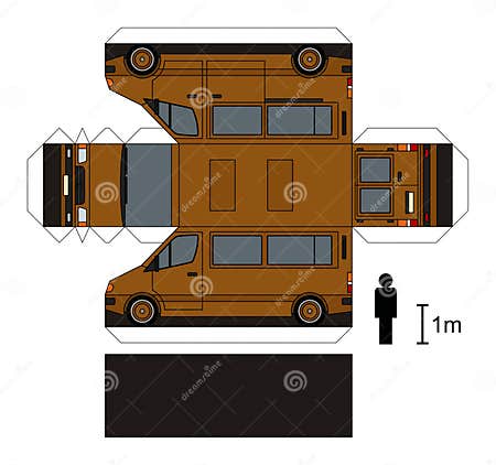 Paper model of a van stock vector. Illustration of model - 83402902