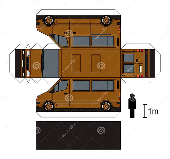 Paper model of a van stock vector. Illustration of model - 83402902