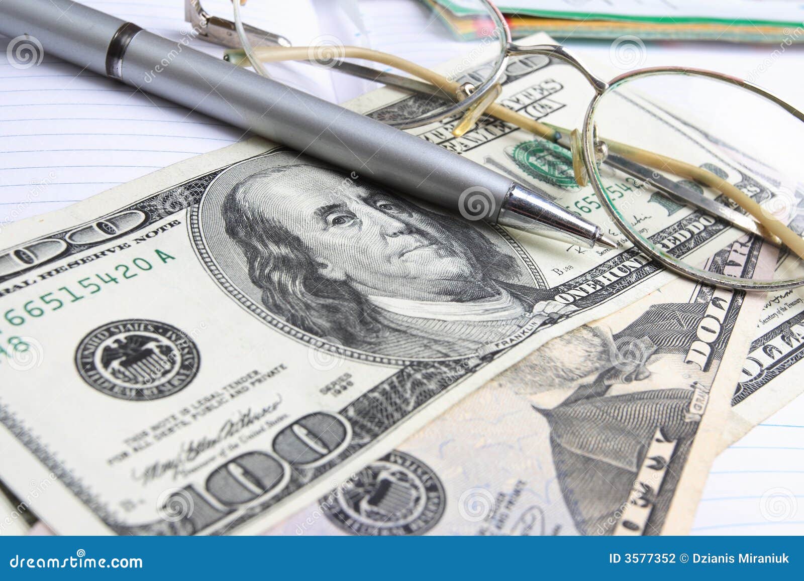 Paper money stock photo. Image of glasses, banking, green - 3577352