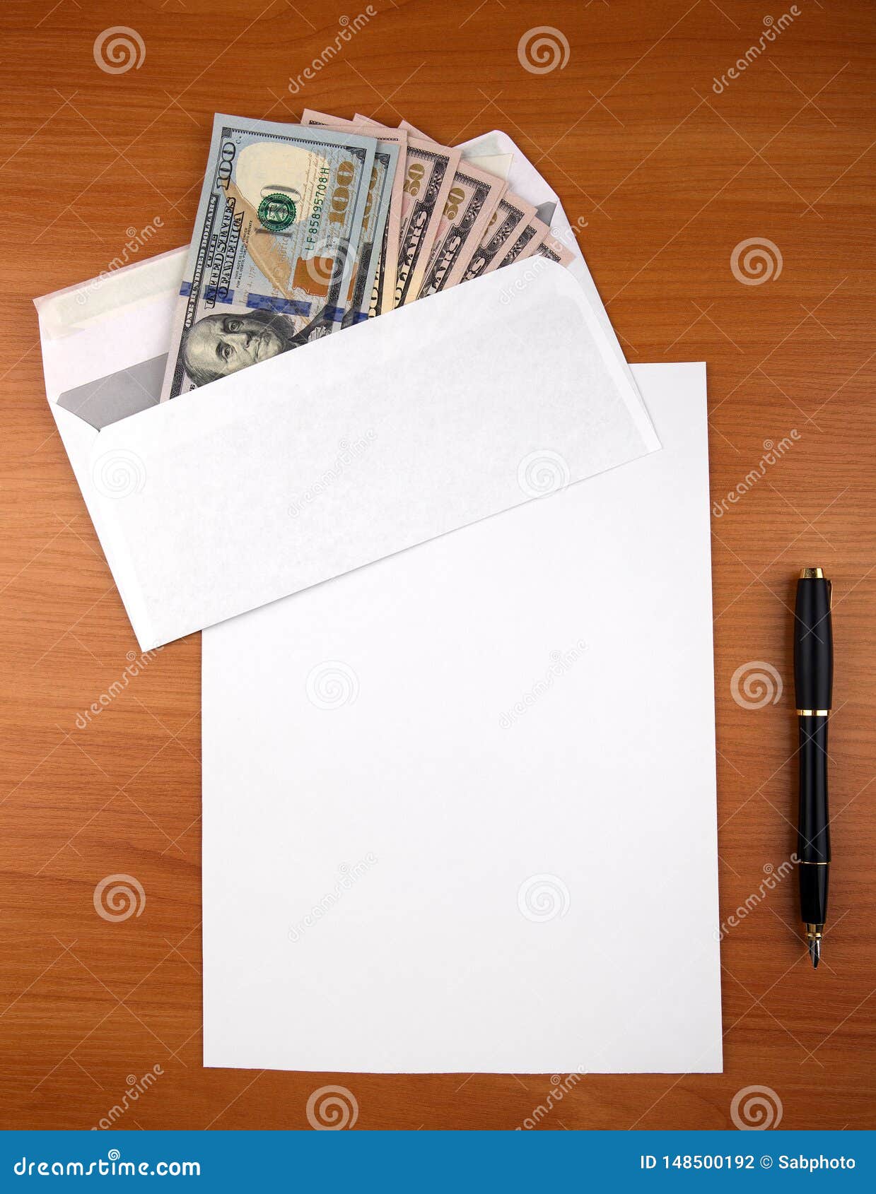 Paper with a Money stock photo. Image of blank, buck - 148500192