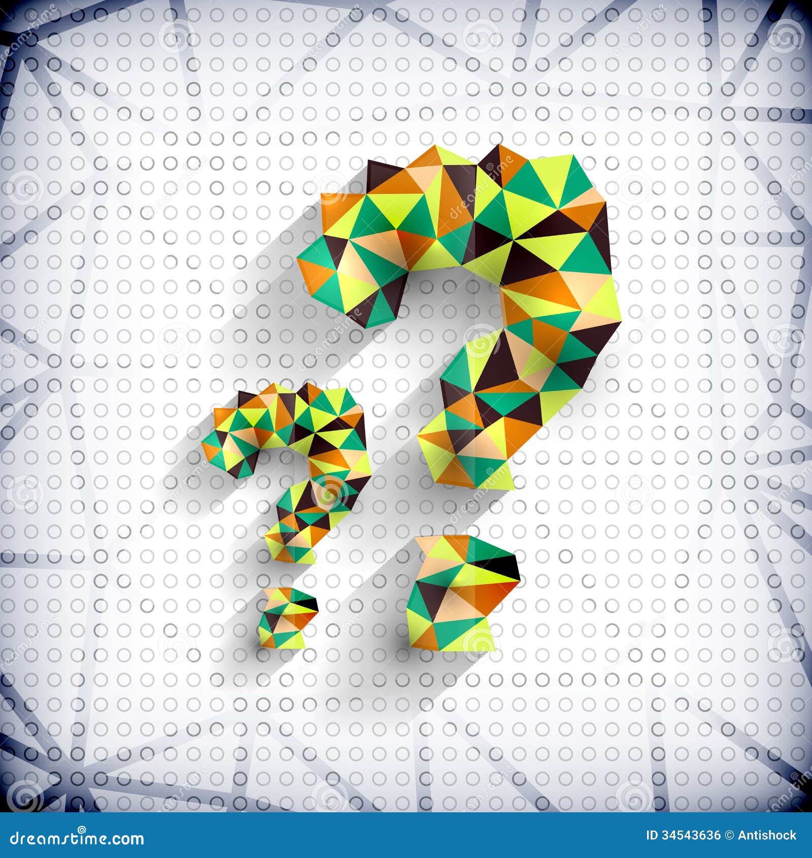 Paper Mosaic Triangles Texture Question Mark Stock Vector ...