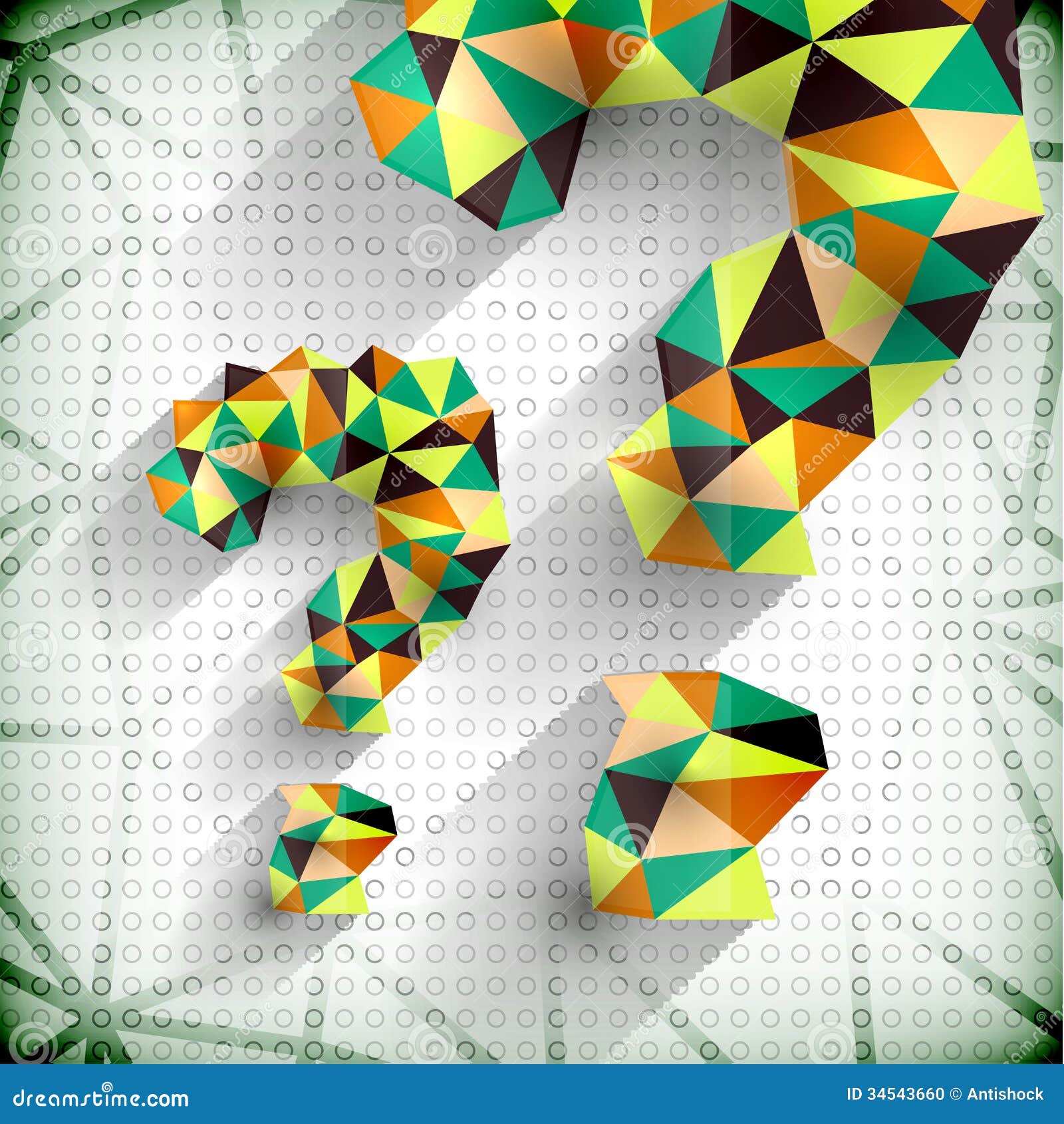 Paper Mosaic Triangles Texture Question Mark Stock Vector ...