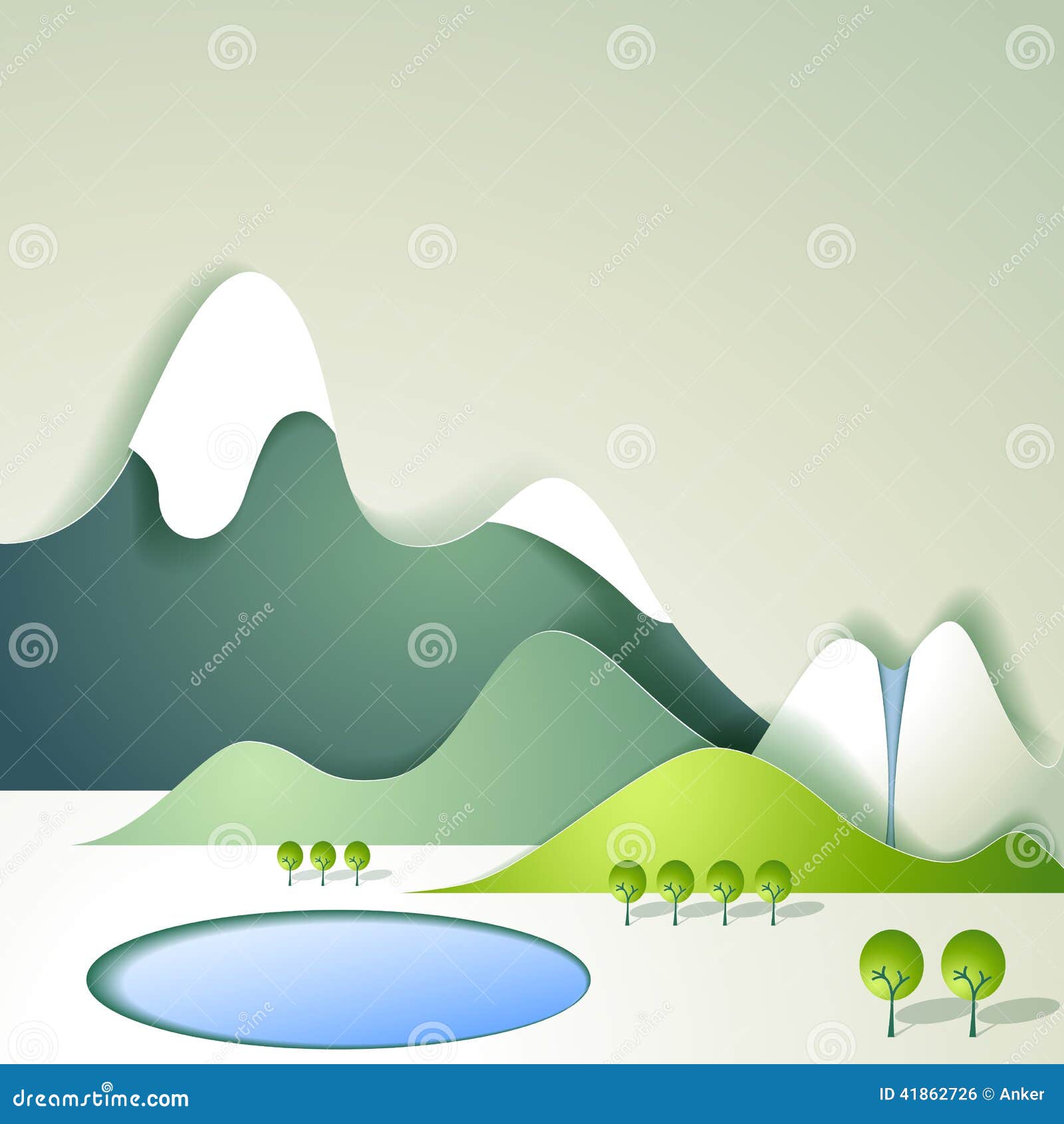 Set Of Paper Cut. Mountain Hiking. Map Line Of Topography. Vector ...