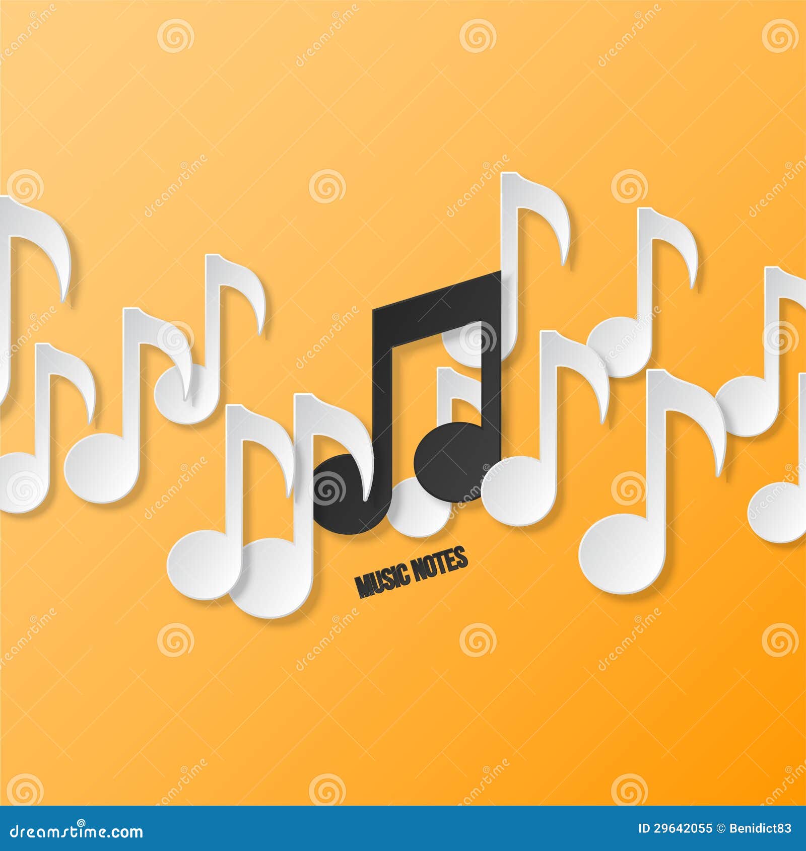 Paper music notes stock vector. Illustration of gold - 29642055