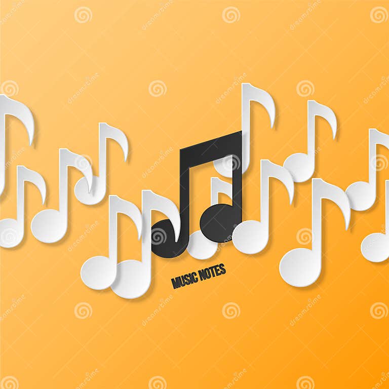 Paper music notes stock vector. Illustration of gold - 29642055