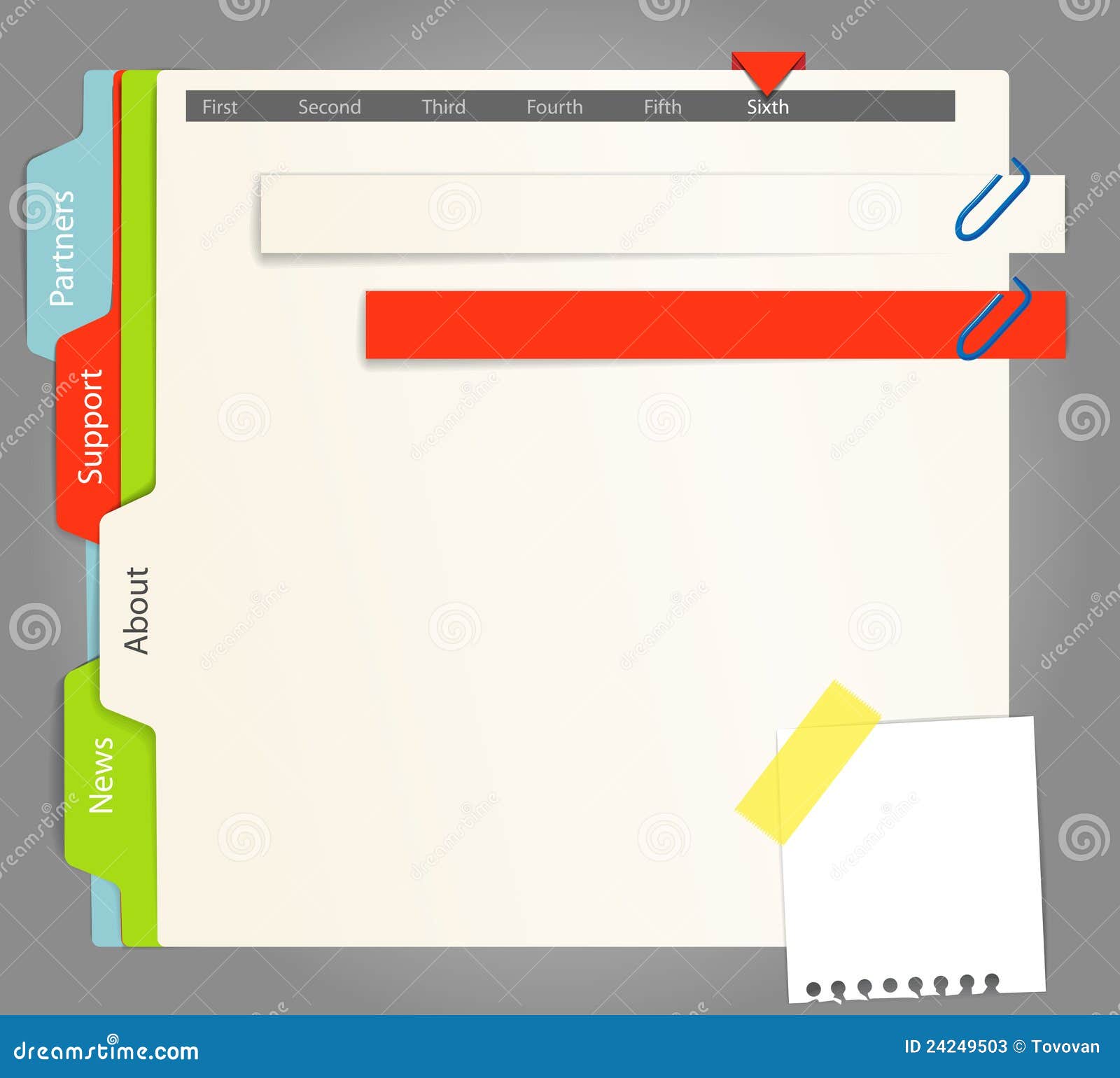 Paper navigation stock vector. Illustration of memo, information - 24249503