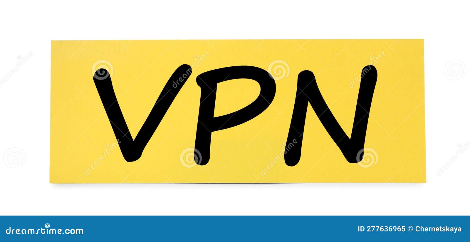 Paper Note with Acronym VPN (Virtual Private Network) Isolated on White ...