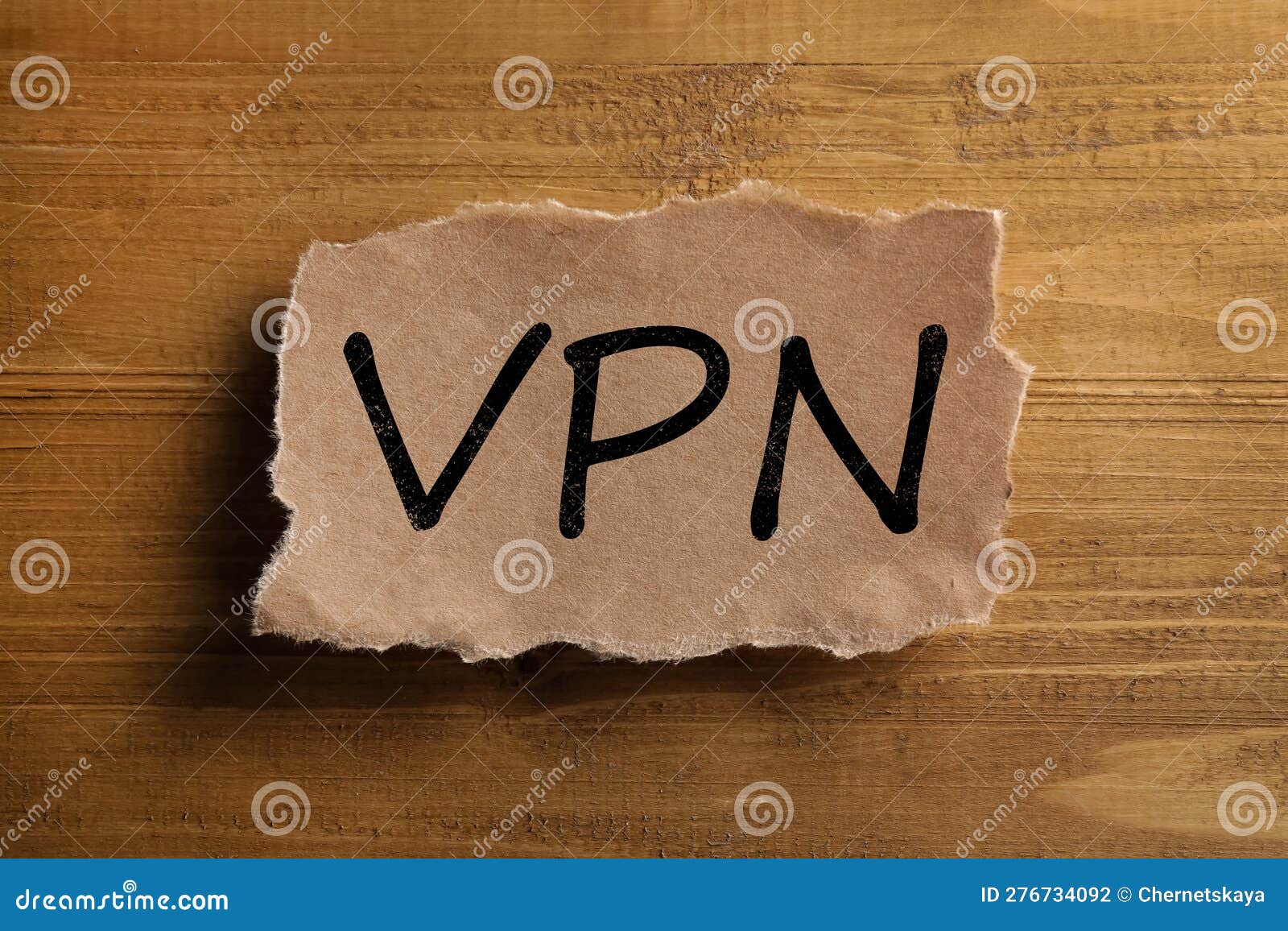 Paper Note with Acronym VPN on Wooden Table Stock Illustration ...