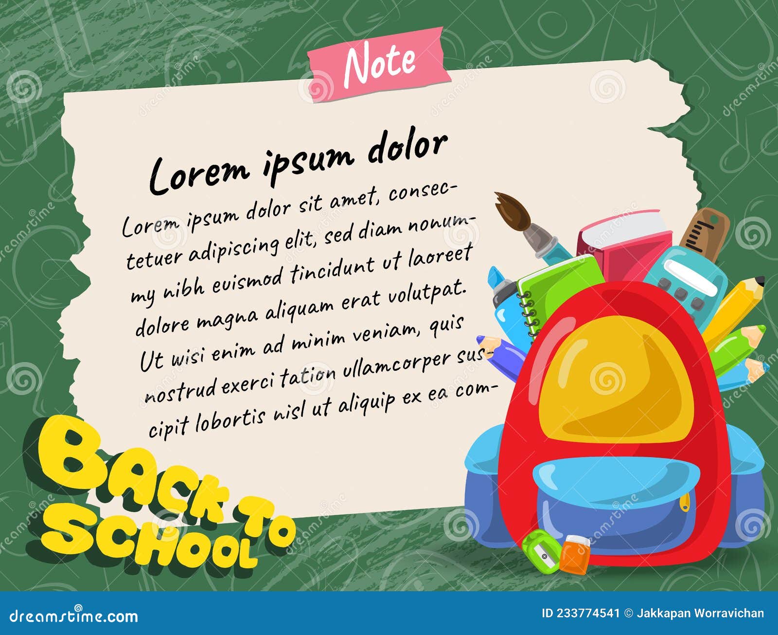 Paper Note Vector Frame Background Art Design Back To School 02 Stock ...