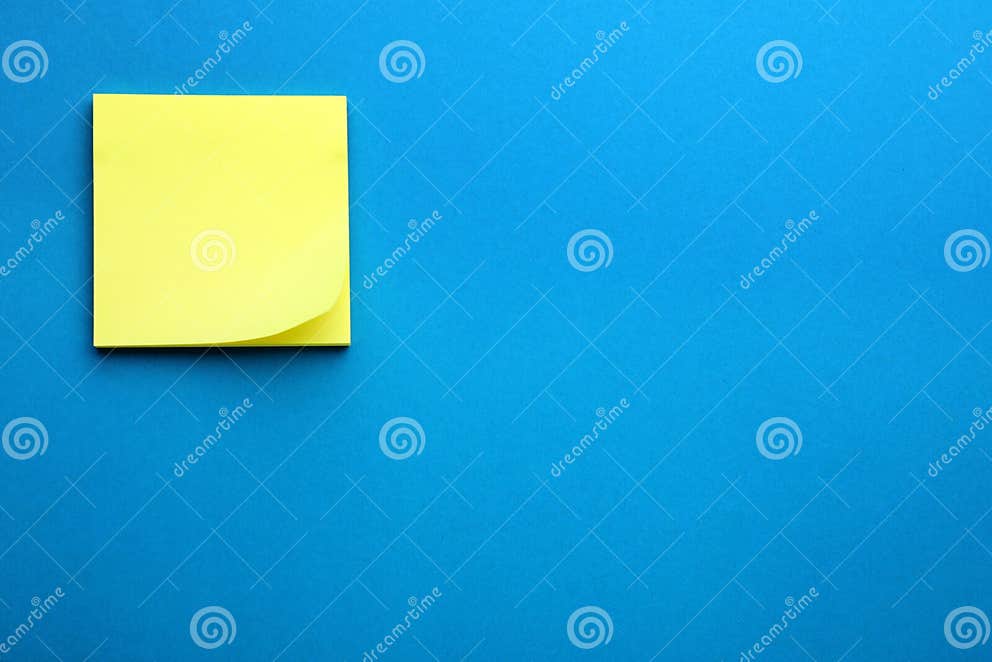 Paper Note on Blue Background, Top View. Space for Text Stock Photo ...