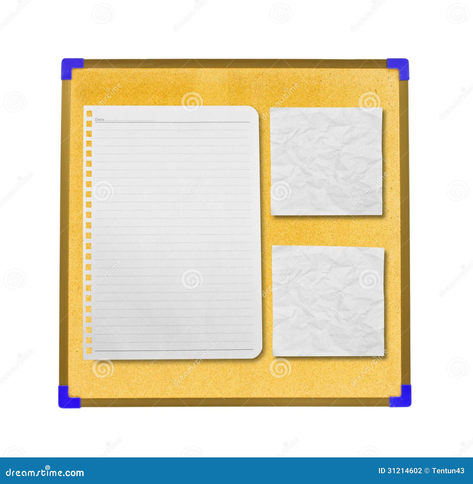 Paper note on board stock photo. Image of billboard, notice - 31214602