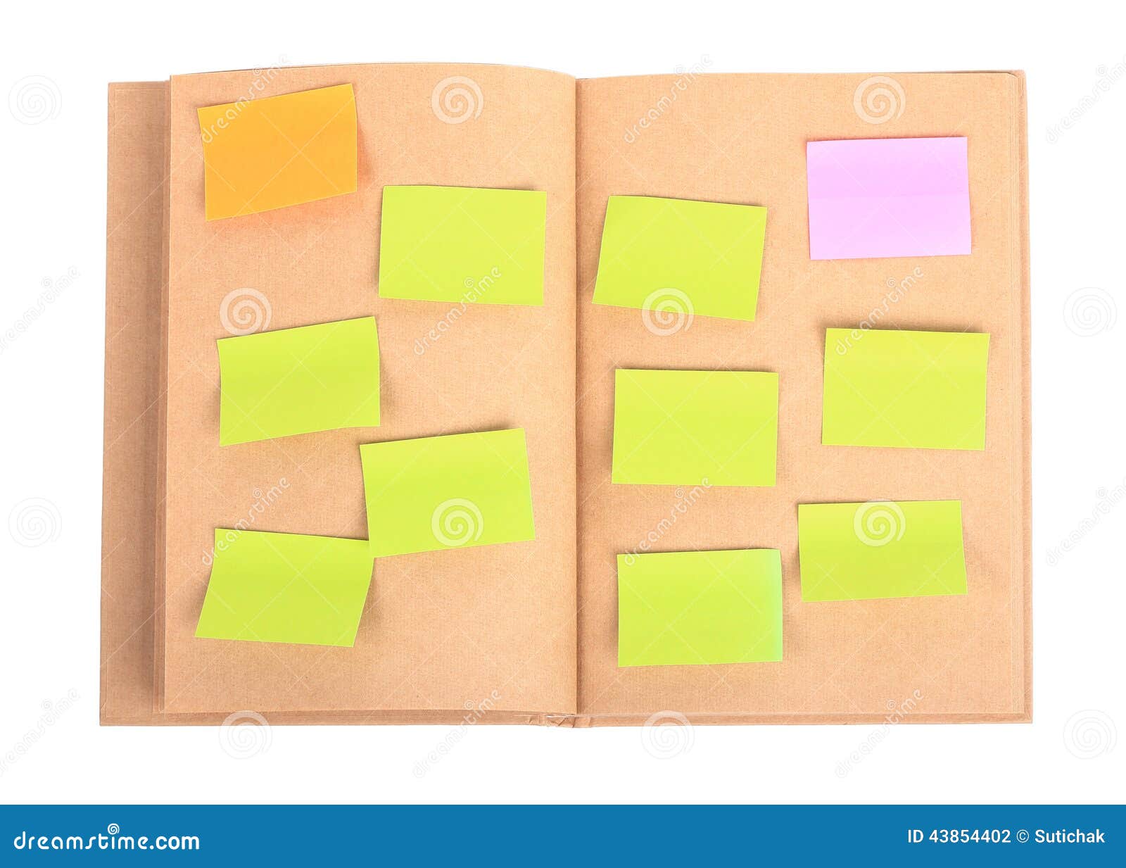 Paper Note on Book Isolated Stock Photo - Image of message, note: 43854402