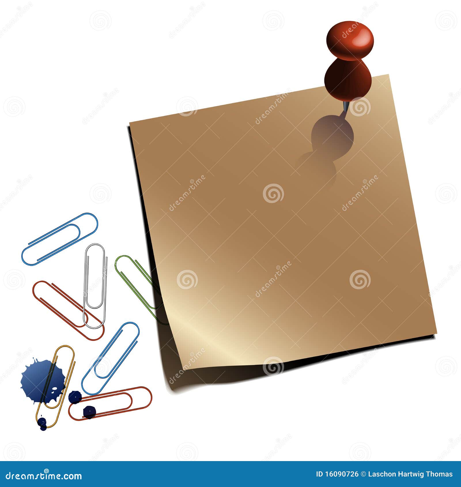 Paper note with clips stock vector. Illustration of list - 16090726