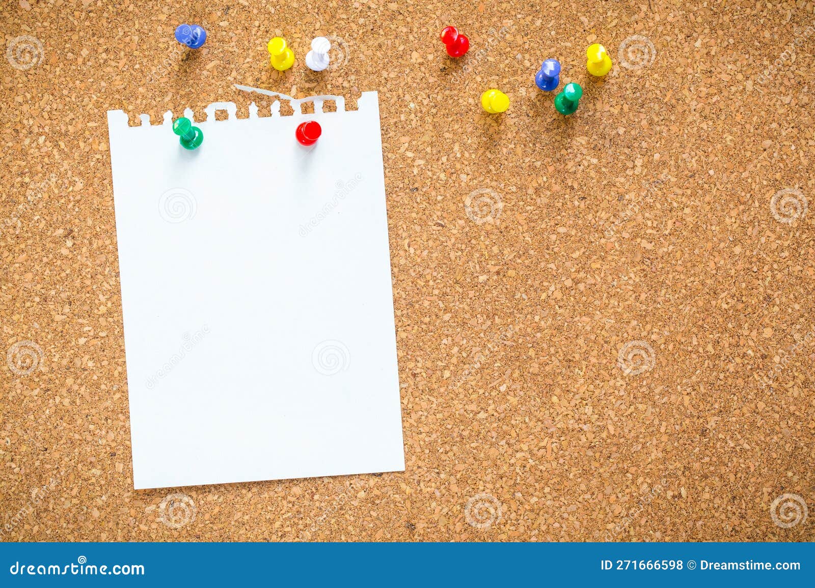 Paper Note on Cork Board. Cork Board with Blank Notes Stock Photo ...