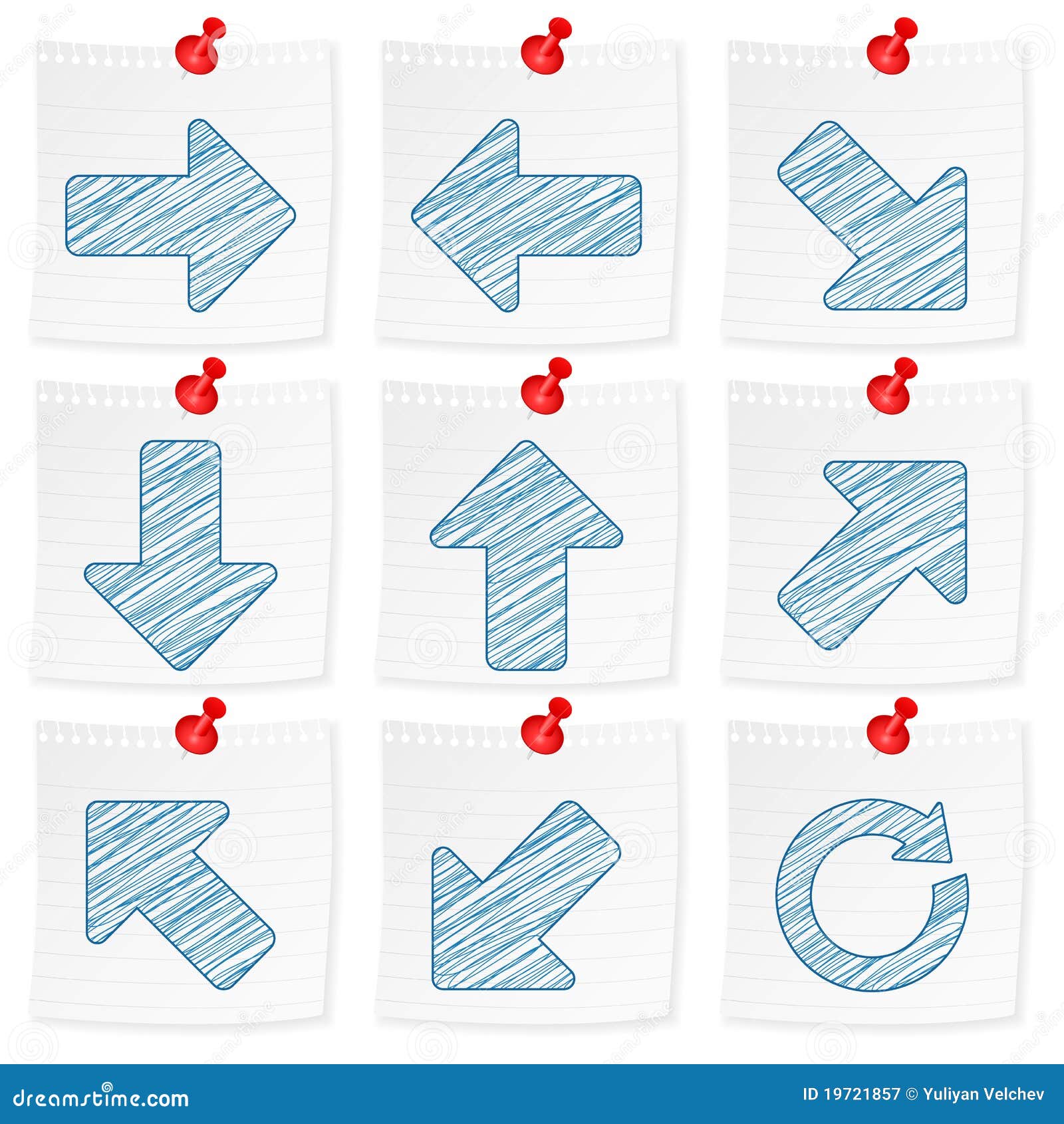 Paper Note and Drawing Arrow Stock Vector - Illustration of paper, blue ...