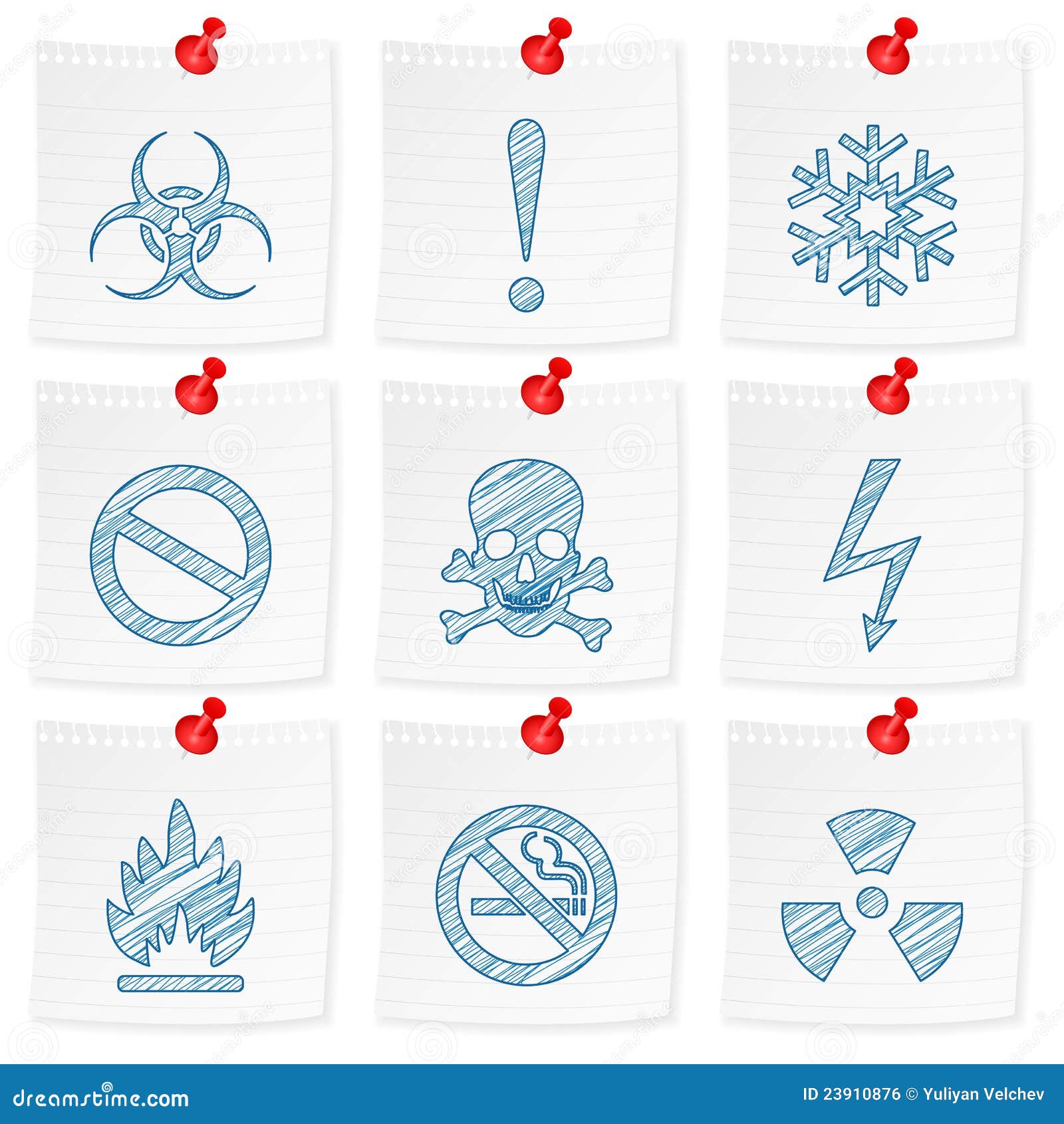 Paper Note And Drawing Warning Sign Vector Illustration | CartoonDealer ...