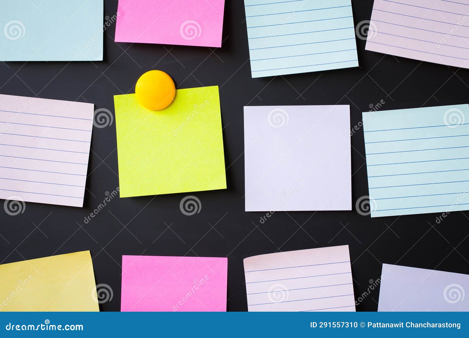 Paper Note on Empty Blank Chalkboard Magnet. Blank Notes Stock Photo ...