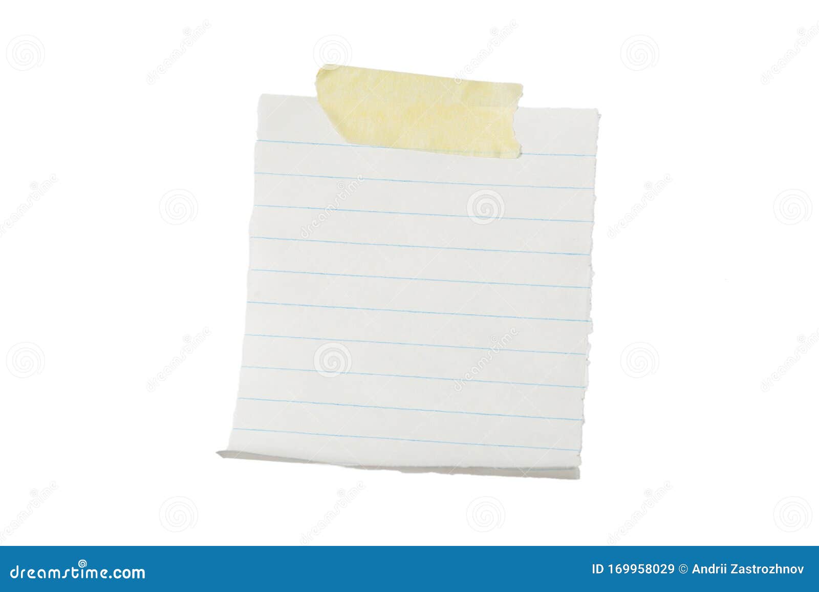 Paper Note Message Isolated on White Background. Empty Blank of Notice ...