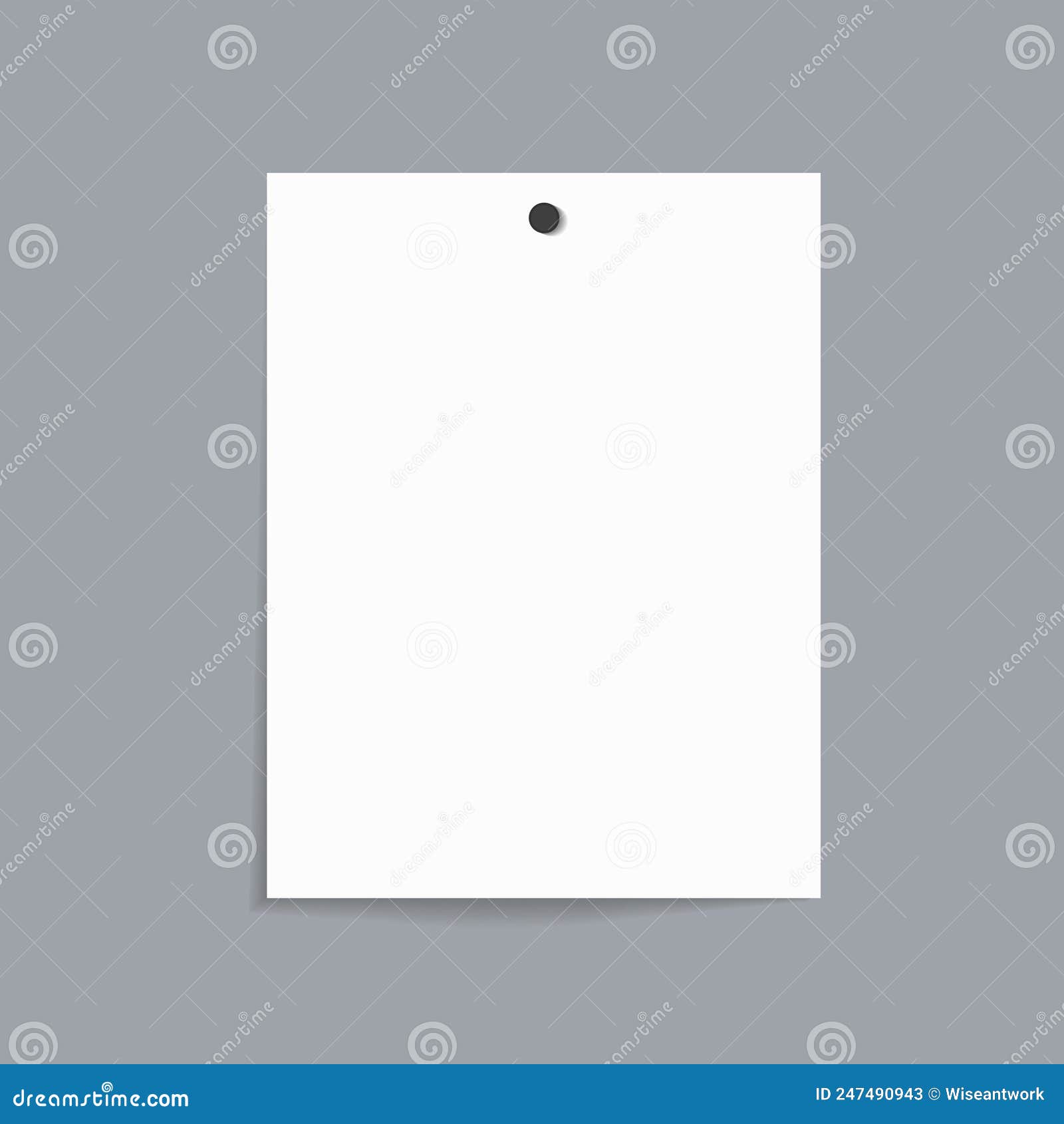 Paper for Note with Nail. White Sheet of Paper with Pin on Wall. Blank ...