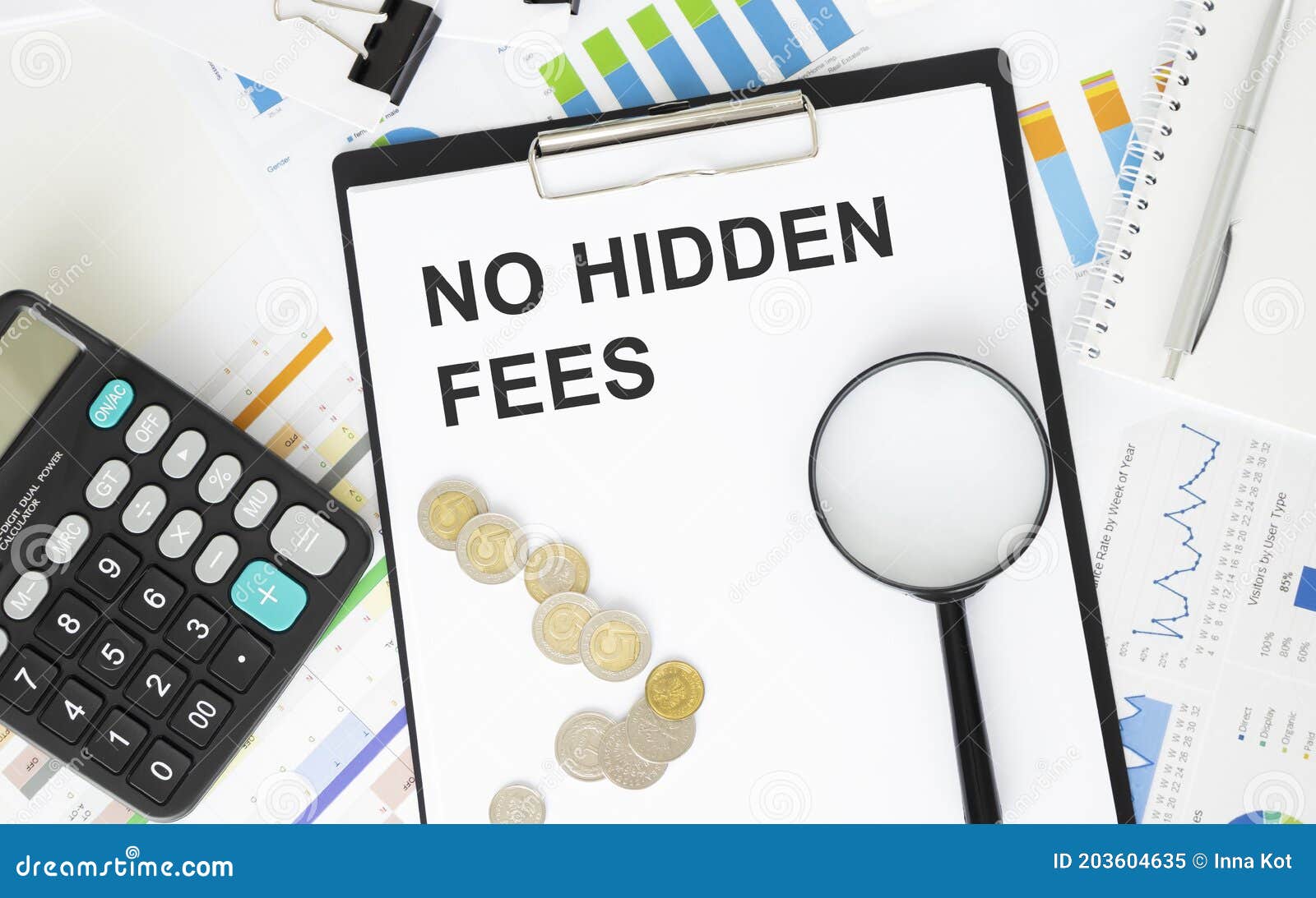 Paper Note with No Hidden Fees Message. Stock Image - Image of paper ...
