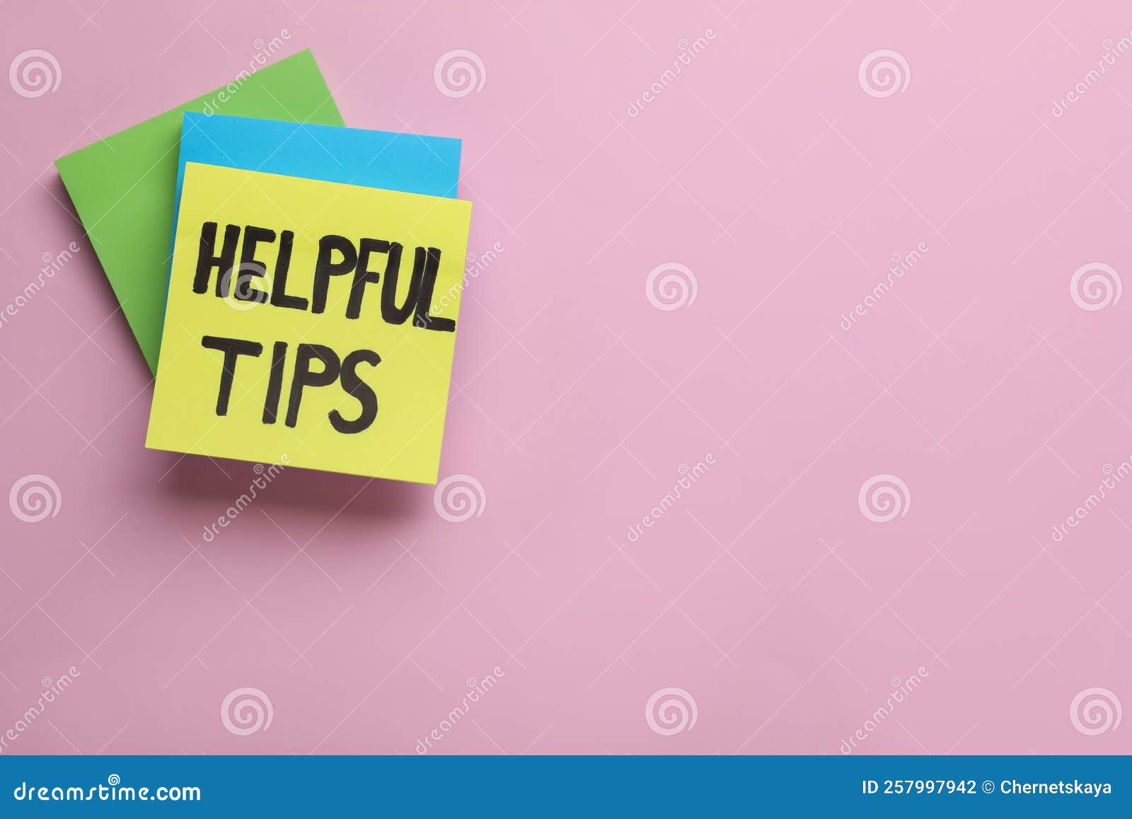 Paper Note with Phrase Helpful Tips on Pink Background, Top View. Space ...