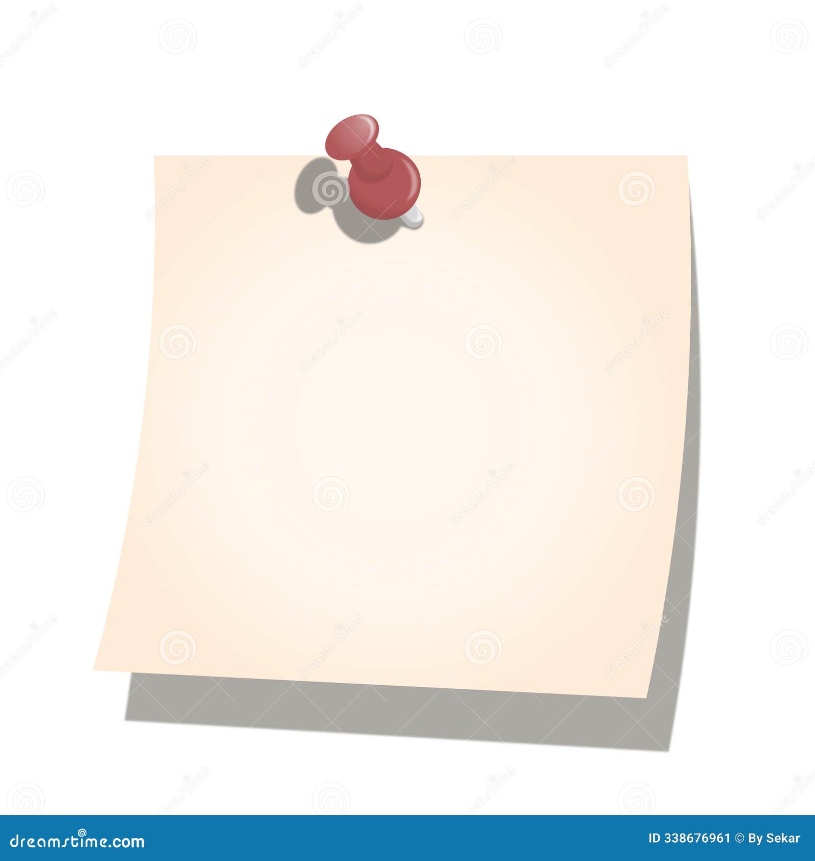 Paper Note with Pin Illustration. Stock Illustration - Illustration of ...