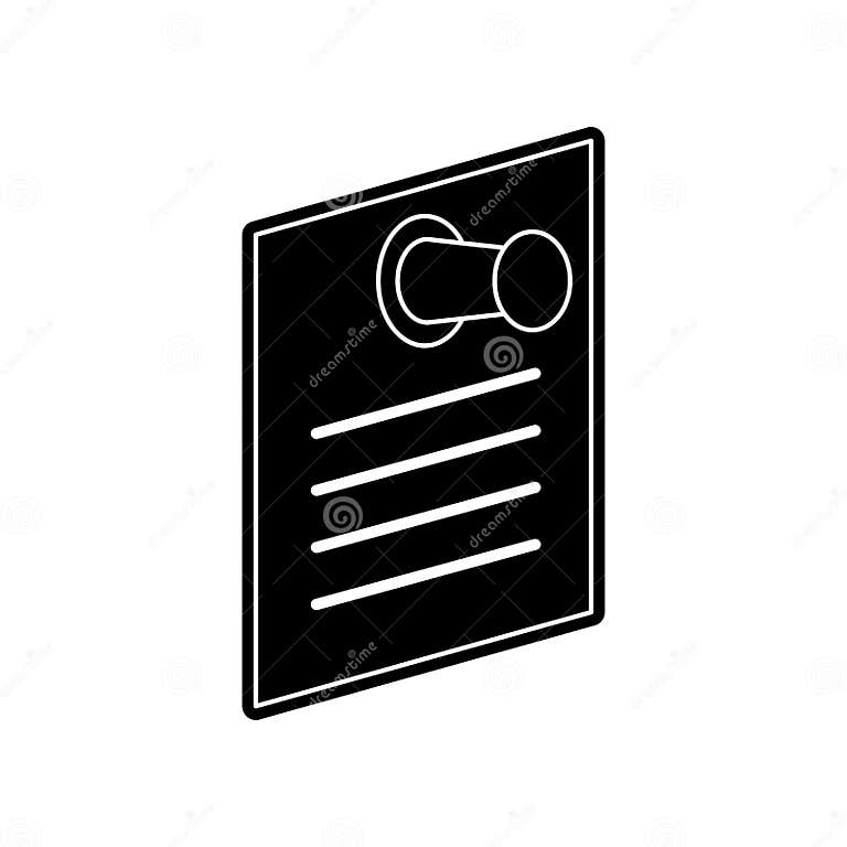 Paper Note with Push Pin Set Icon. Element of Education for Mobile ...