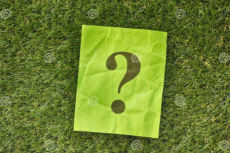 Paper Note with Question Mark on Green Grass Stock Photo - Image of ...