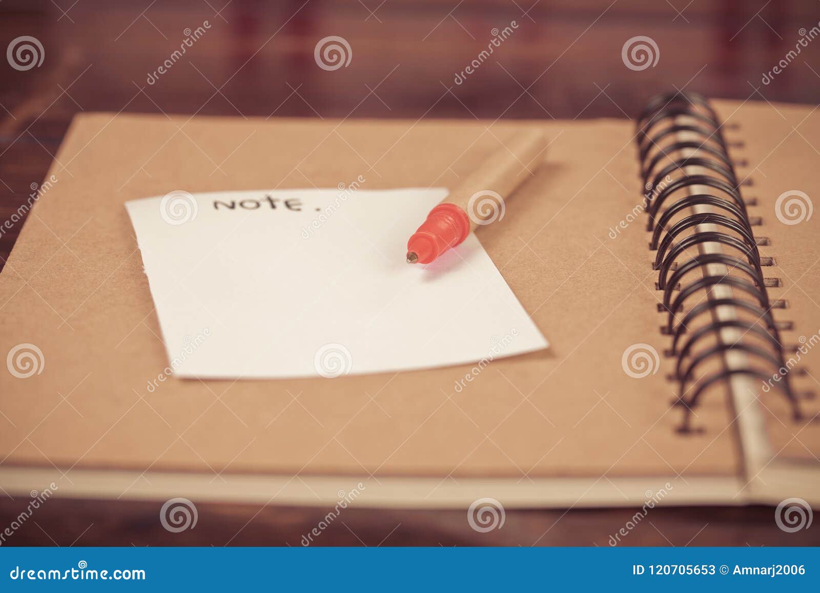 Paper Note and Red Pen on Dairy Book. Stock Image - Image of texture ...