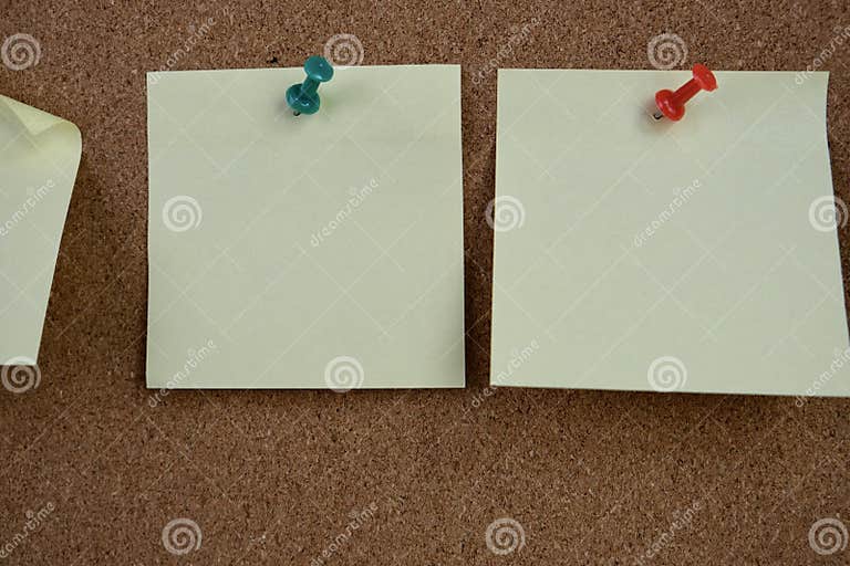 Paper Note Reminder Sticky Notes Pin Paper on Black Bulletin Board ...