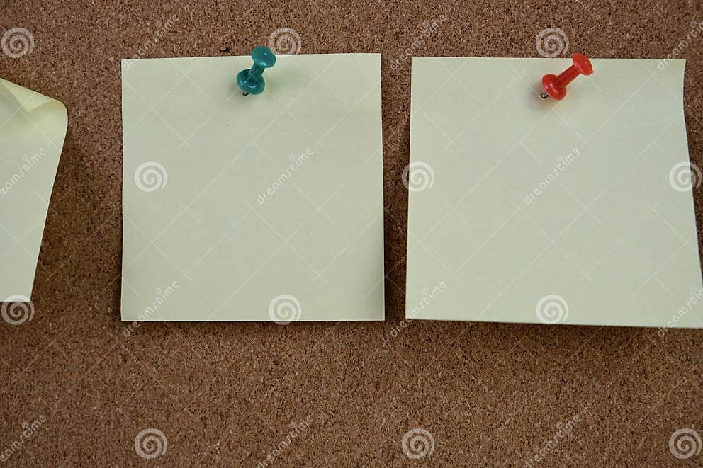 Paper Note Reminder Sticky Notes Pin Paper on Black Bulletin Board ...