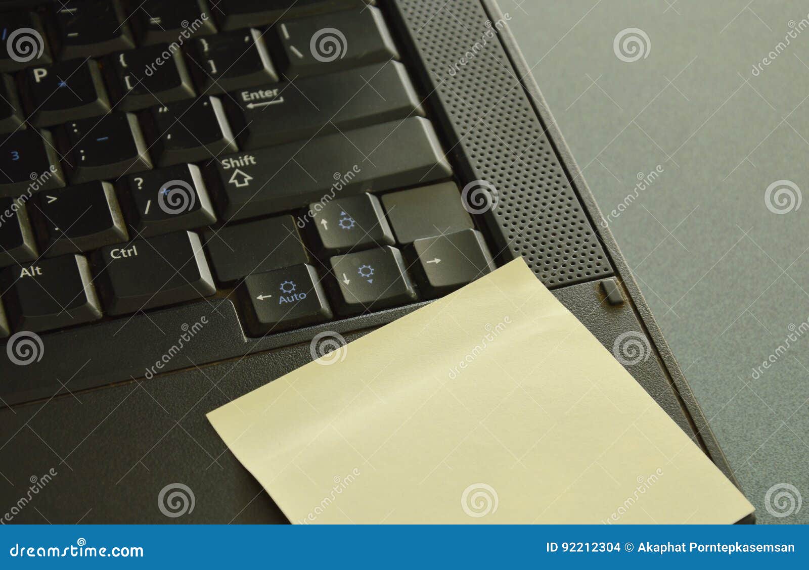 Paper Note Stick on Computer Notebook for Writing Somes Remind Stock ...