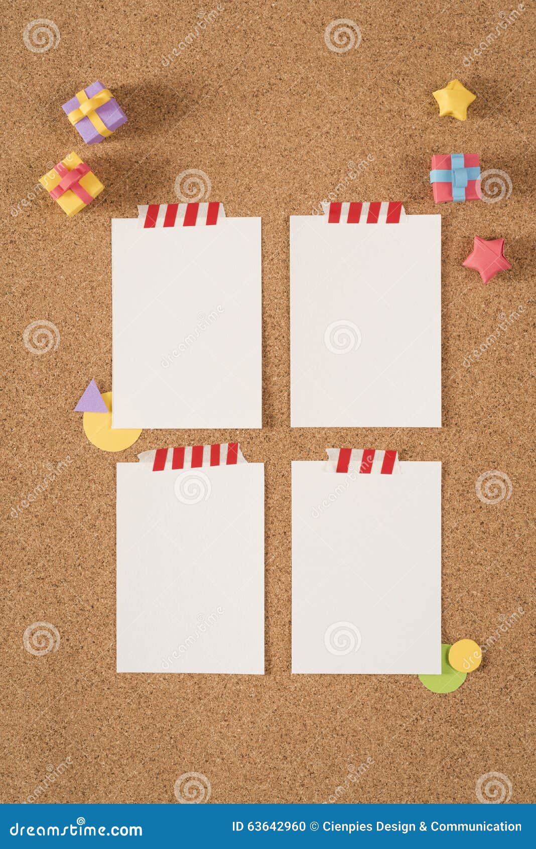 Paper Note Template Empty Cork Board Office School Stock Photo - Image ...