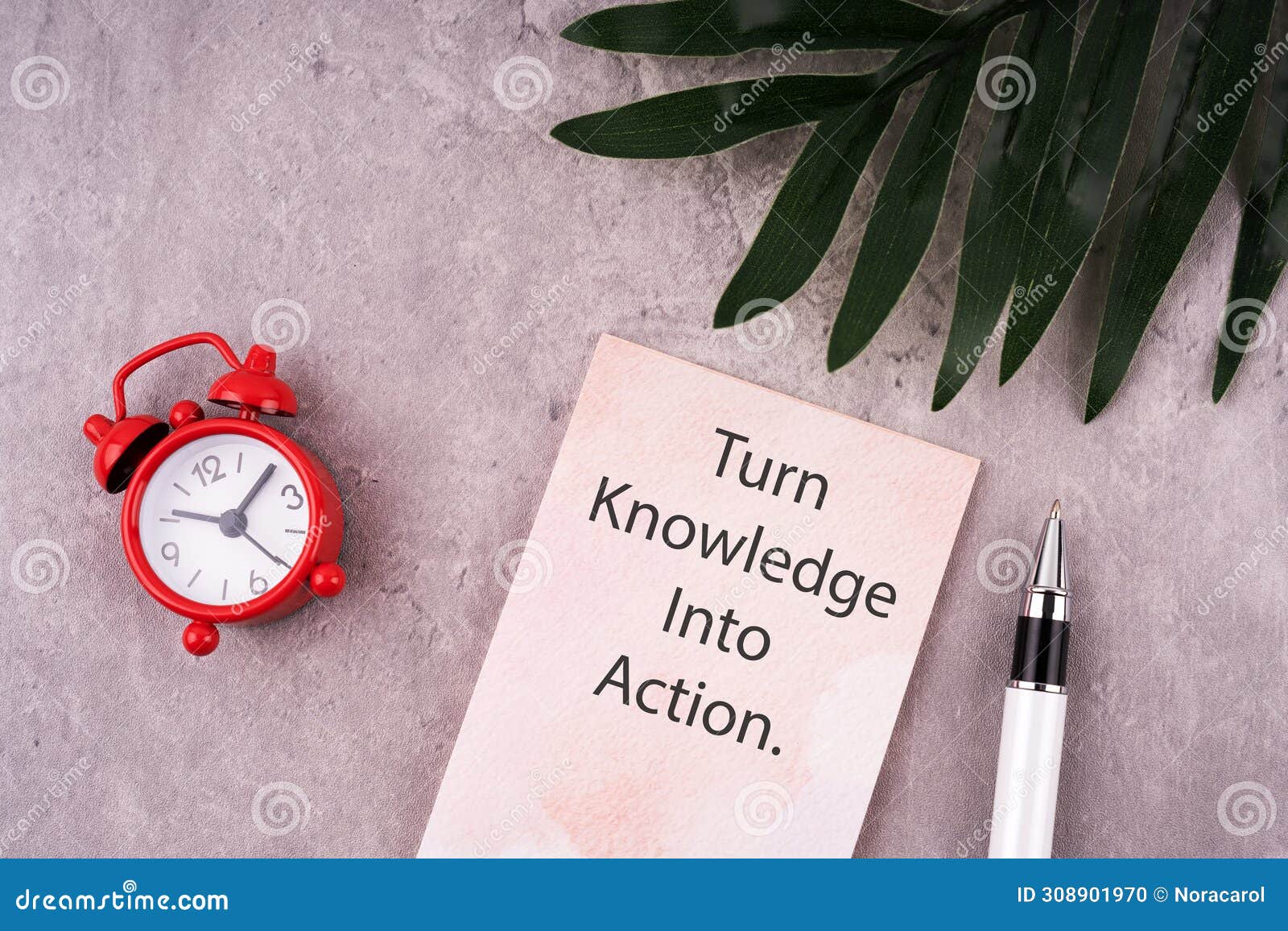 Paper Note with Text Turn Knowledge into Action Stock Photo - Image of ...