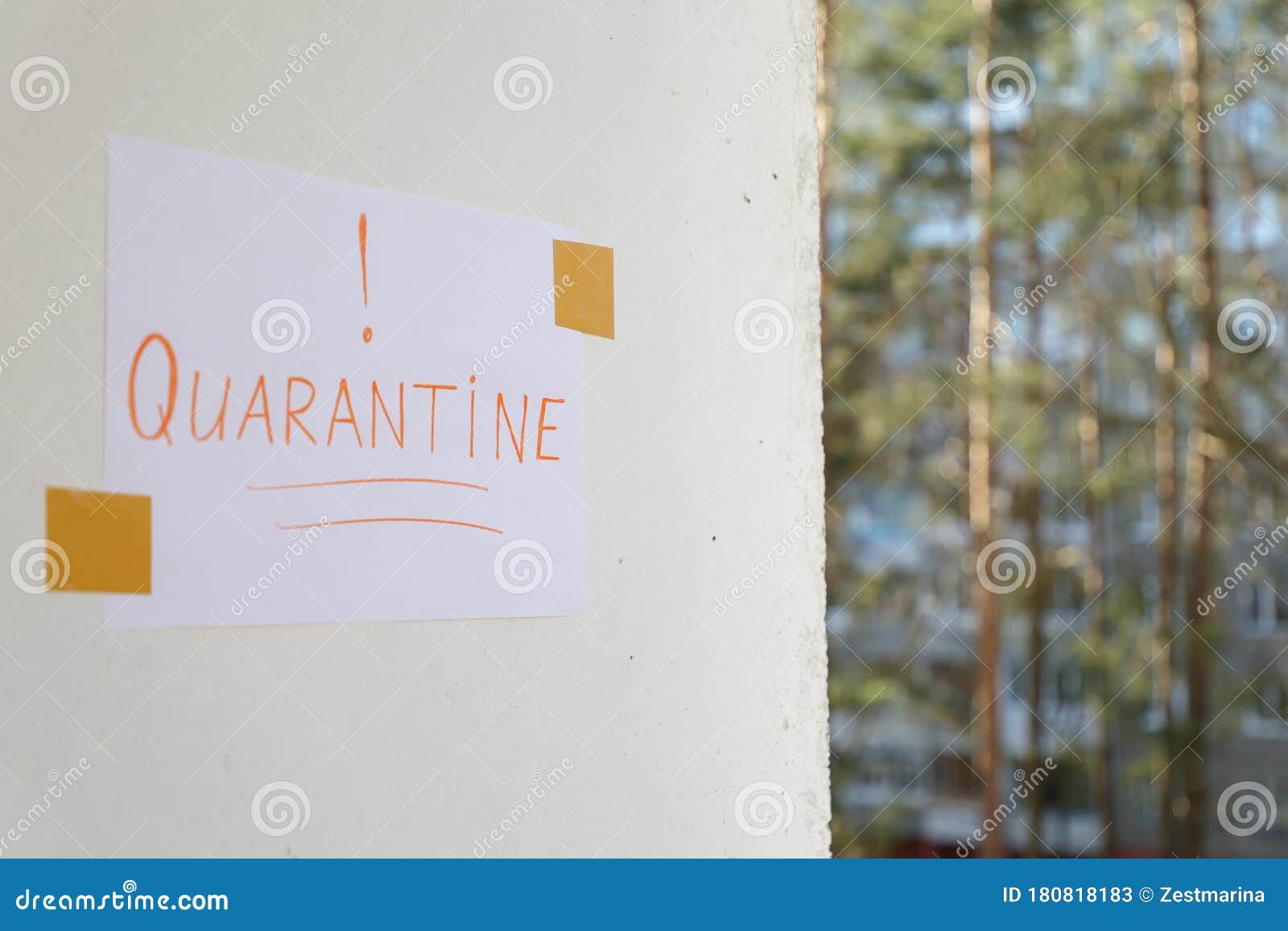 Paper Note Warning about Quarantine Stock Image - Image of paper ...