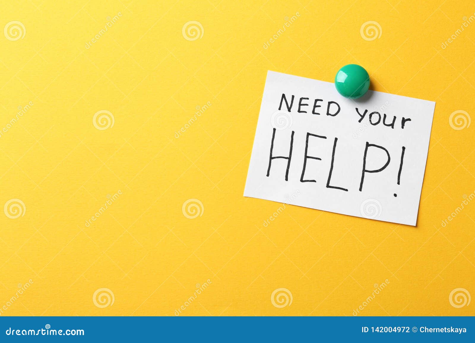 Paper Note with Words NEED YOUR HELP on Color Background. Stock Photo ...