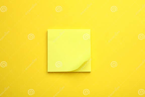 Paper Note on Yellow Background, Top View Stock Image - Image of notes ...