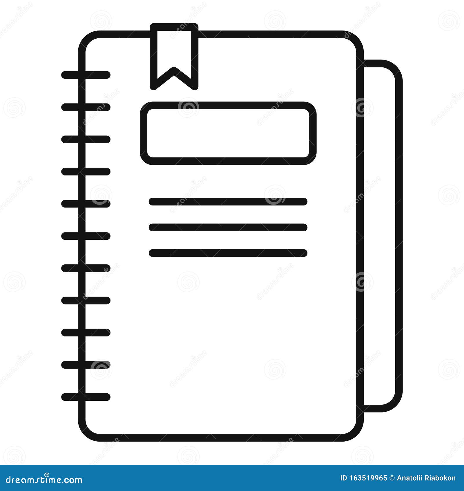 Paper Notebook Icon, Outline Style Stock Vector - Illustration of ...